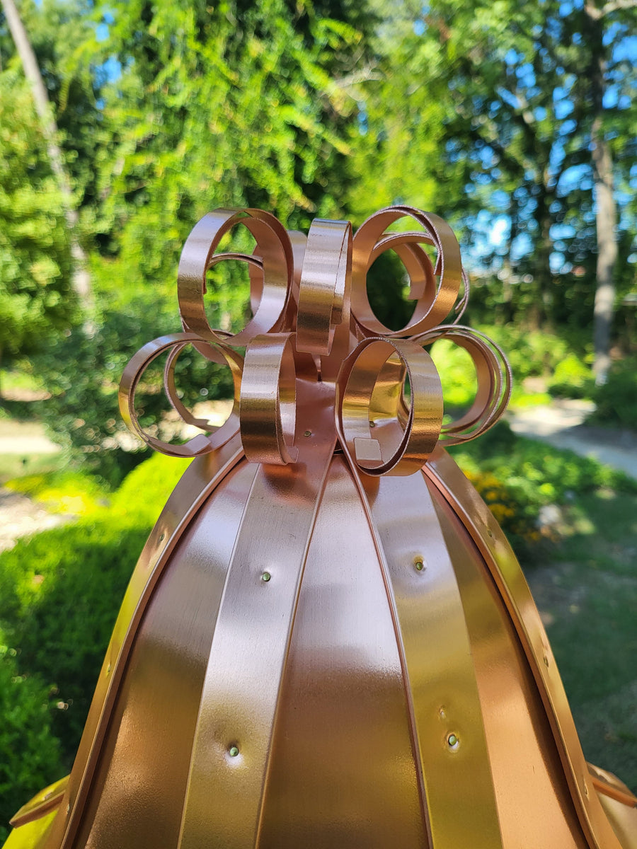 Bell Copper Roof Bird House With Curly Copper Design, 8 Nesting Compar ...