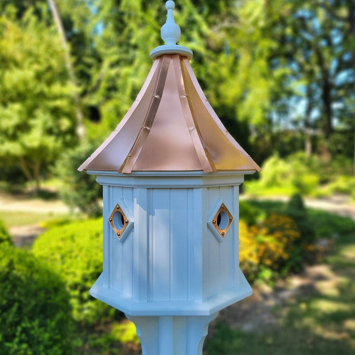 Copper Roof Birdhouse Handmade, Octagon Shape, Extra Large With 4 Nest ...