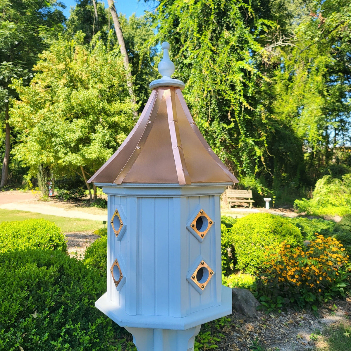 Birdhouse With Copper Roof Handmade, Octagon Shape, Extra Large With 8 ...