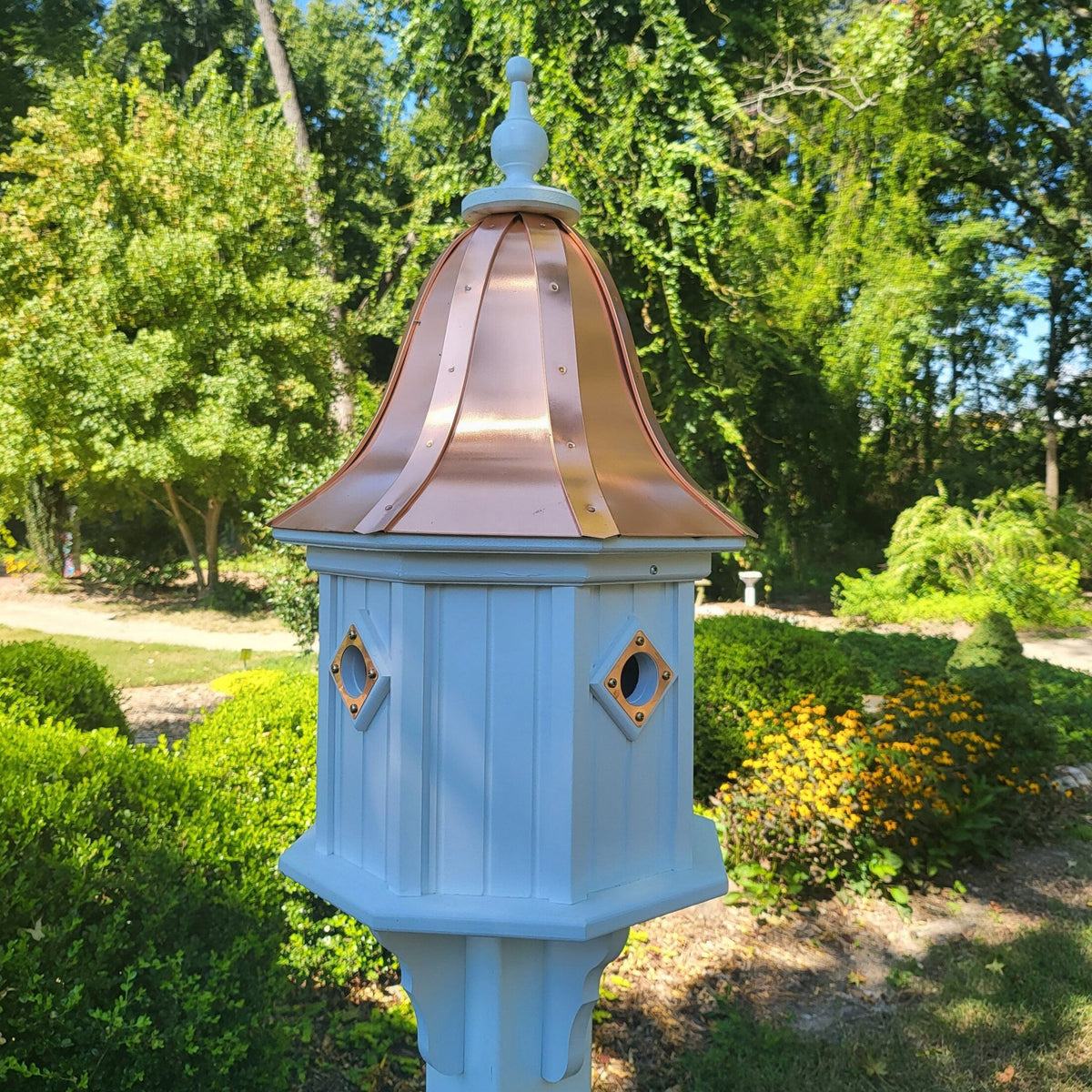 Birdhouse With Bell Copper Roof Handmade, Octagon Shape, Extra Large W ...