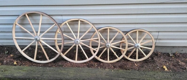 Wooden Wagon Wheels - Buggy Wheels - Wooden Cart Wheels - Aluminum Hub ...