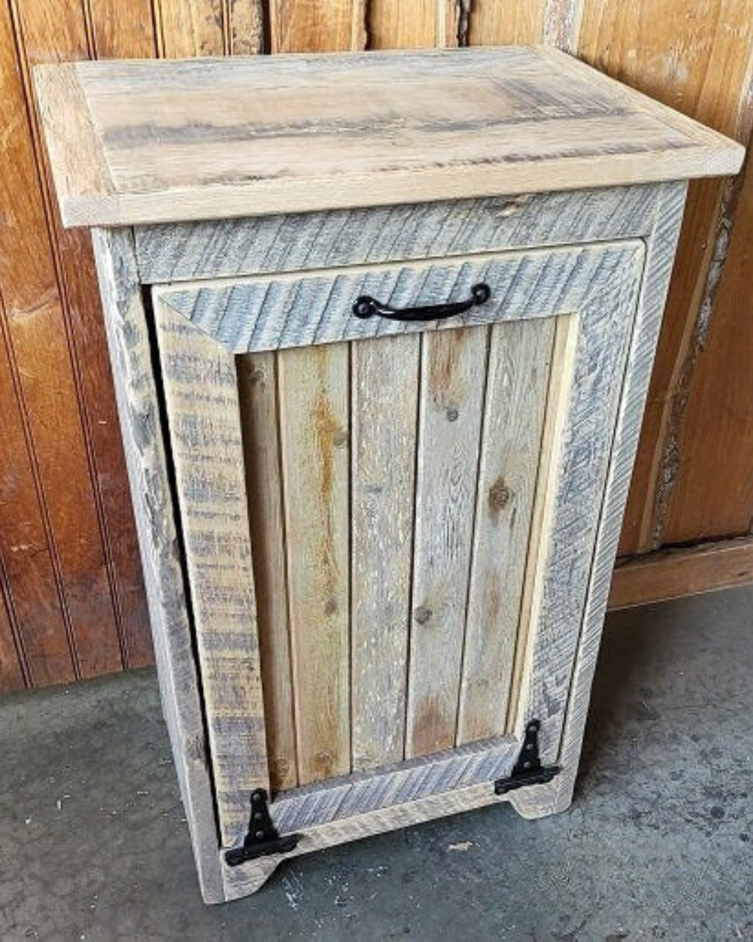 Wood Trash Bin, Tiltout Trash Can Cabinet Amish Handmade, Wood Storage ...
