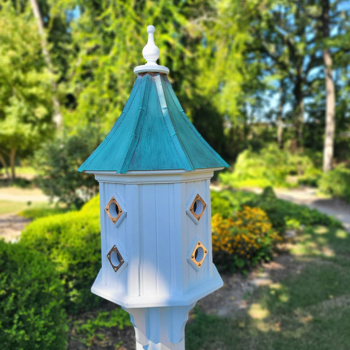 Patina Copper Roof Birdhouse Handmade, Octagon Shape, Extra Large With ...