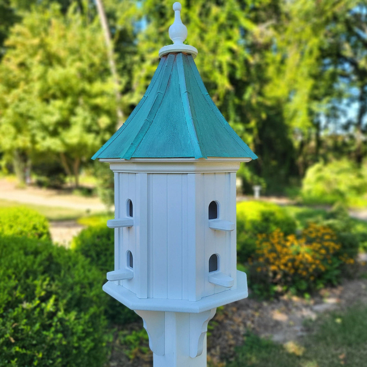 Patina Copper Roof Birdhouse Handmade, Octagon Shape, Extra Large With ...