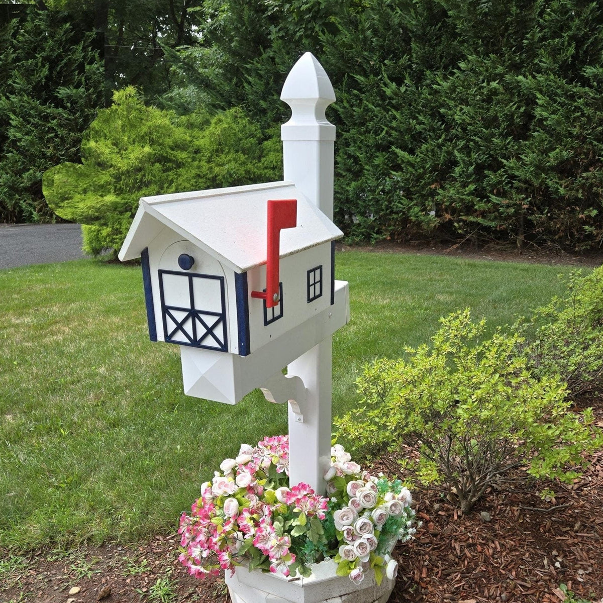 Mailbox + Post + Planter Kit, Amish Handmade, Poly Planter for Mailbox ...