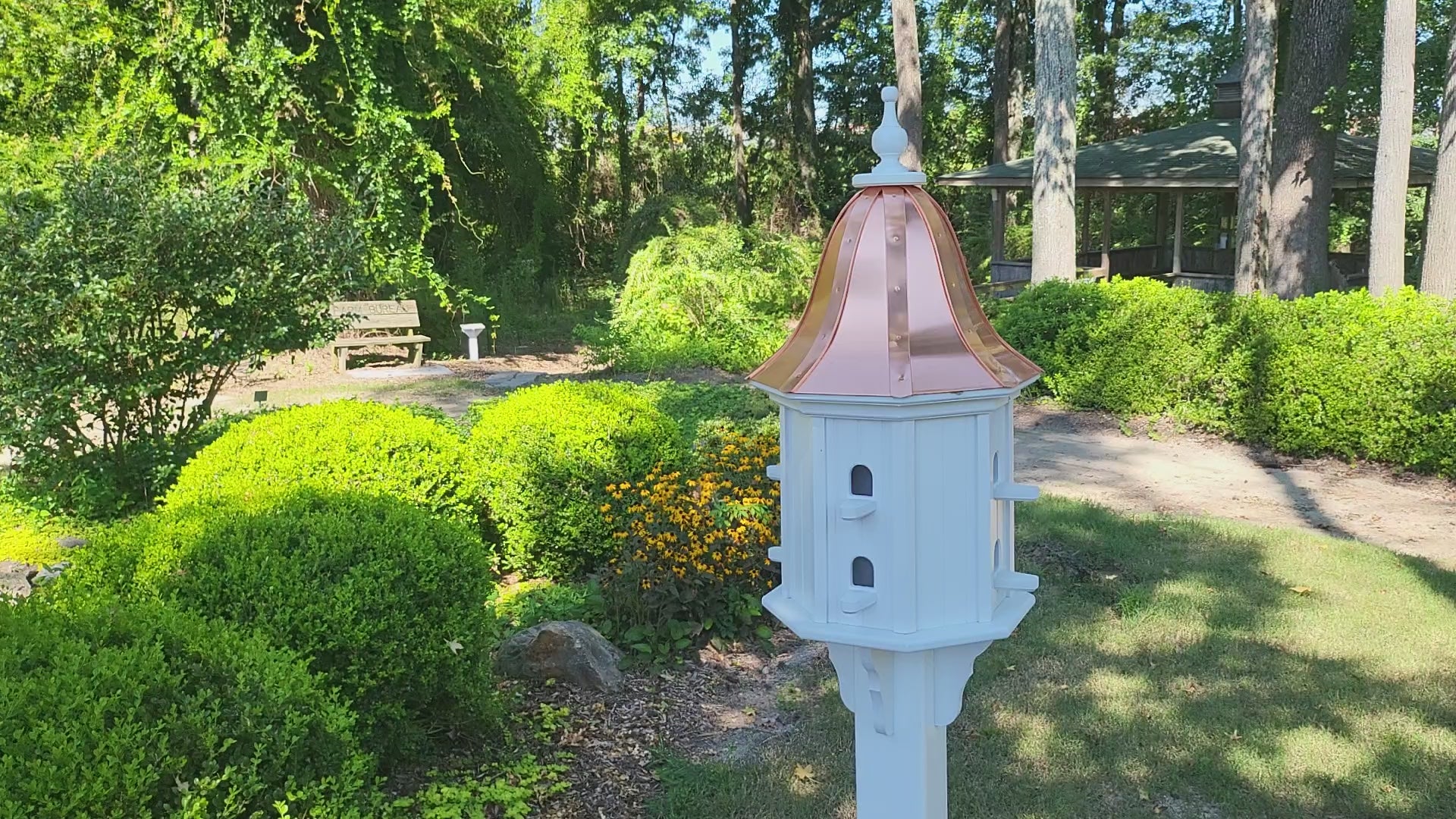Bird House With Bell Copper Roof Handmade, Octagon Shape, Extra Large ...
