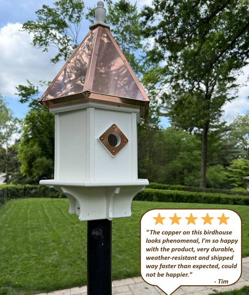 2-8 Holes Bird House With Copper Roof Amish Handmade, Nesting Compartm ...